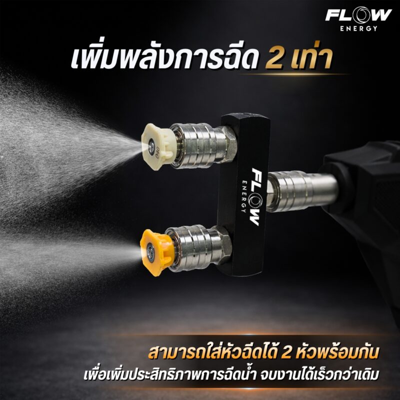 หัวฉีดแรงดันสูง 2 ทาง Twin-Flow