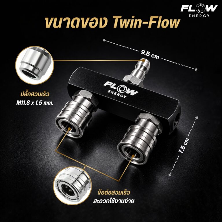 หัวฉีดแรงดันสูง 2 ทาง Twin-Flow